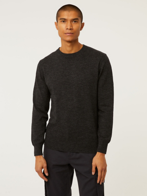 Charcoal Knitted Fine Gauge Jumper | Men | George at ASDA