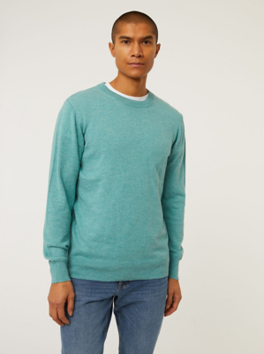 Turquoise Knitted Fine Gauge Jumper | Men | George at ASDA