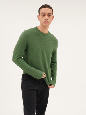 Green Textured Knitted Crew Neck Jumper | Men | George at ASDA