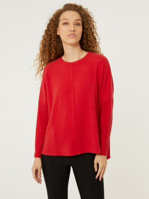 Red Ribbed Long Sleeve Soft Touch Tunic Top | Women | George at ASDA
