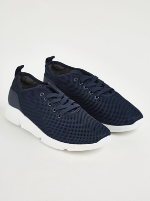Navy Mesh Contrast Sole Trainers | Men | George at ASDA