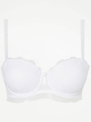 Entice White Dandelion Embroidered Balcony Bra | Women | George at ASDA