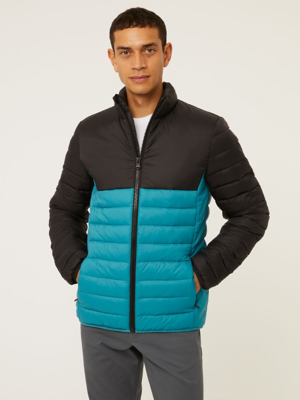 Blue Colour Block Lightweight Padded Coat | Sale & Offers | George at ASDA