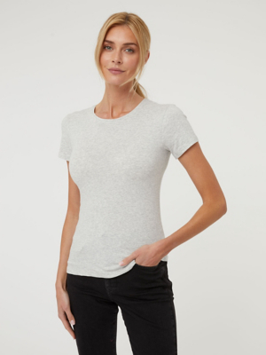 Light Grey Basic Crew Neck Top | Women | George at ASDA
