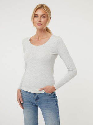 Light Grey Basic Long Sleeve Top | Women | George at ASDA