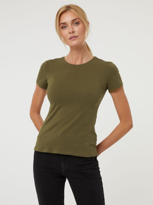Khaki Basic Crew Neck Top | Women | George at ASDA