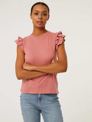 Pink Frill Sleeve Top | Women | George at ASDA