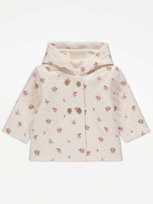 Cream Floral Print Quilted Jacket | Baby | George at ASDA