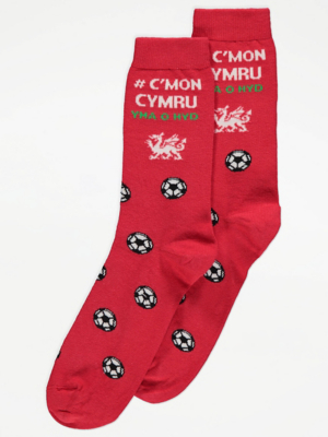 Wales Red Football Ankle Socks | Men | George at ASDA