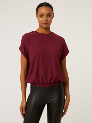 Plum Crepe Bubble Hem Top | Sale & Offers | George at ASDA