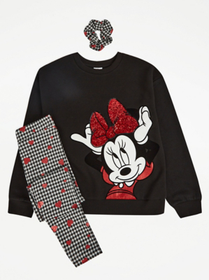 Disney Minnie Mouse Sweatshirt Leggings and Scrunchie Outfit | Kids ...