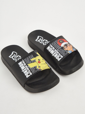 Pokémon Character Print Black Sliders | Kids | George at ASDA