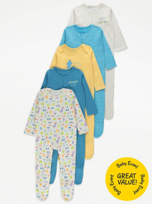 Disney Monsters Inc Sleepsuits 5 Pack | Baby | George at ASDA