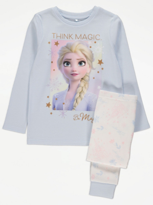 Disney Frozen Elsa Long Sleeve Blue Pyjamas | Sale & Offers | George at ...