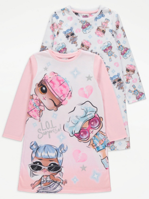 L.O.L. Surprise! Pink Character Night Dresses 2 Pack | Kids | George at ...
