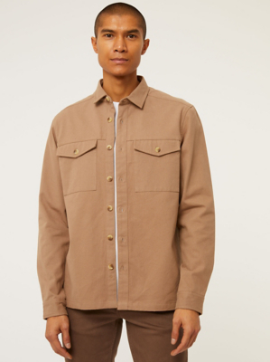 Tan Button Up Shirt Shacket | Men | George at ASDA