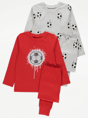 Football Print Pyjamas 2 Pack | Sale & Offers | George at ASDA