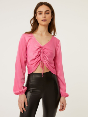 G21 Pink Ruched Front Top | Women | George at ASDA