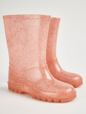 Pink Glitter Wellington Boots | Kids | George at ASDA