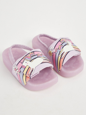 Easy On Lilac Unicorn Light Up Sliders | Kids | George at ASDA