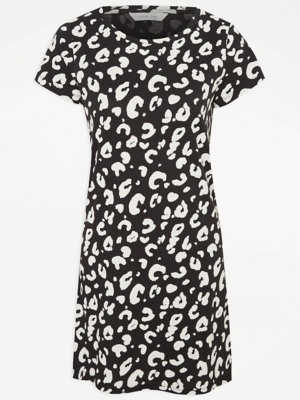 Black Leopard Print Sleep T-Shirt | Women | George at ASDA