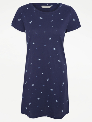 Navy Floral Print Night Dress | Women | George at ASDA