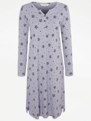 Dusky Blue Star Midi Nightdress | Women | George at ASDA