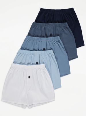 Blue Plain Boxers 5 Pack | Kids | George at ASDA
