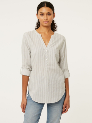 White Striped Popover Blouse | Sale & Offers | George at ASDA