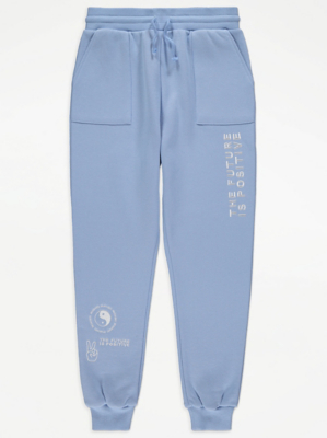 Unisex Blue Future Is Positive Joggers | Collections | George at ASDA