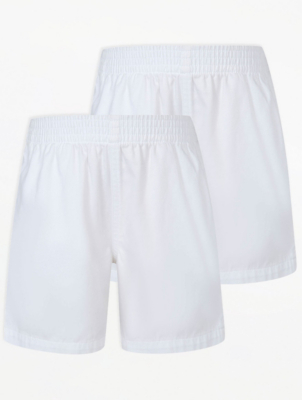 White School Rugby Shorts 2 Pack | School | George at ASDA