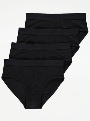 Black Jersey Briefs 4 Pack | Men | George at ASDA