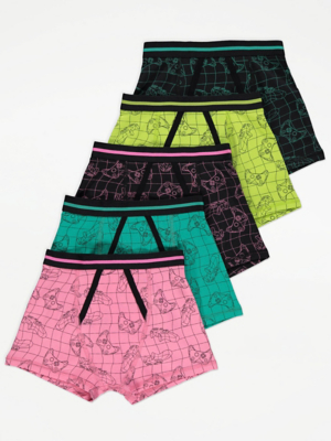 Bright Gaming Print Trunks 5 Pack | Kids | George at ASDA