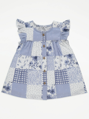 Blue Patchwork Floral Dress | Sale & Offers | George at ASDA