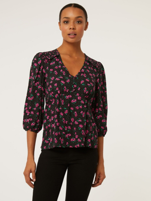 Floral Print V-Neck Blouse | Women | George at ASDA