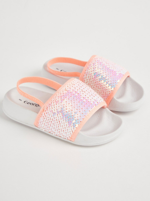 Pink Flippy Sequin Sliders | Kids | George at ASDA