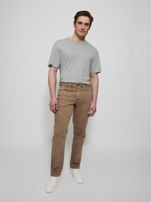 Tan Straight Fit Jeans With Stretch | Men | George at ASDA
