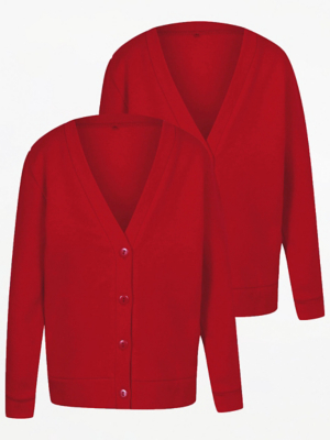 Girls Red Jersey School Cardigan 2 Pack | School | George at ASDA