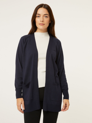 Navy Knitted Edge To Edge Longline Cardigan | Women | George at ASDA