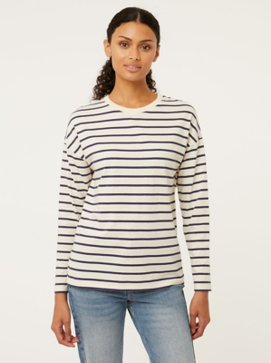Cream Striped Long Sleeve Top | Women | George at ASDA