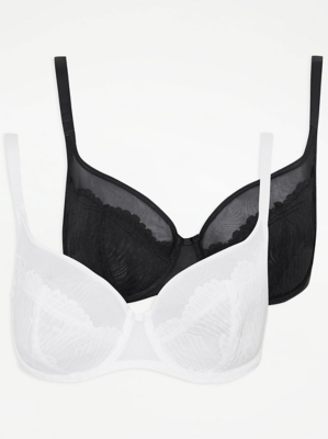 Sheer Lace Non Padded Bras 2 Pack | Lingerie | George at ASDA