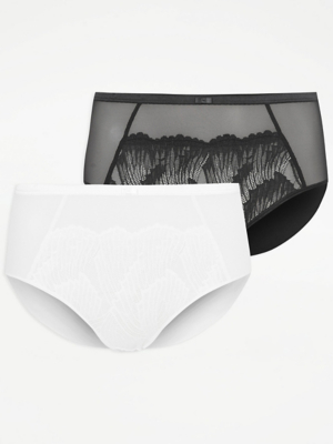 Sheer Lace Midi Briefs 2 Pack | Lingerie | George at ASDA
