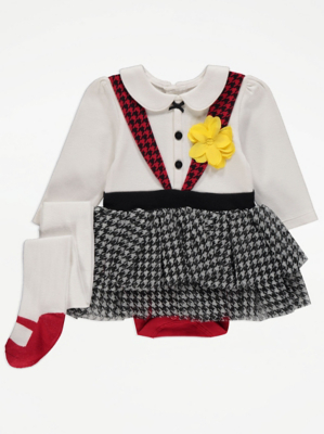 Welsh Daffodil Mesh Printed Tutu Bodysuit and Tights Outfit | Baby ...