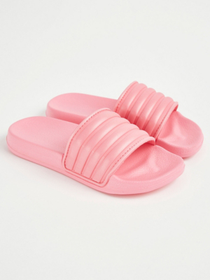 Pink Ribbed Sliders | Kids | George at ASDA