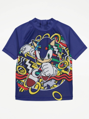 Sonic The Hedgehog Blue Swim Top | Kids | George at ASDA