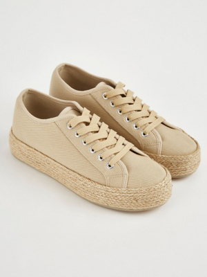 Beige Jute Flatform Trainers | Women | George at ASDA