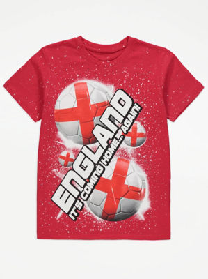 Red England Football Graphic Print T-Shirt | Kids | George at ASDA