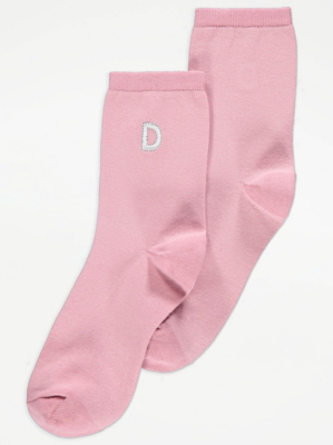 Pink Letter D Ankle Socks | Women | George at ASDA