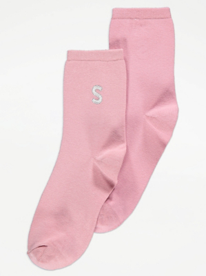 Pink Letter S Ankle Socks | Women | George at ASDA