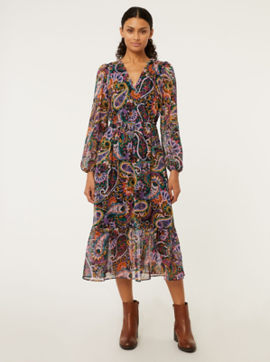 Colourful Paisley Print Midi Dress | Women | George at ASDA